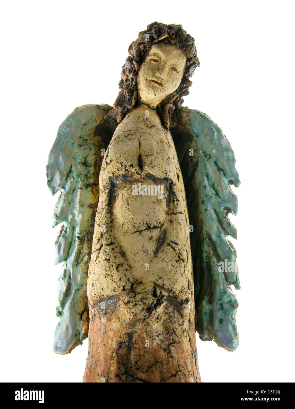 handmade angel figure isolated on white background Stock Photo - Alamy