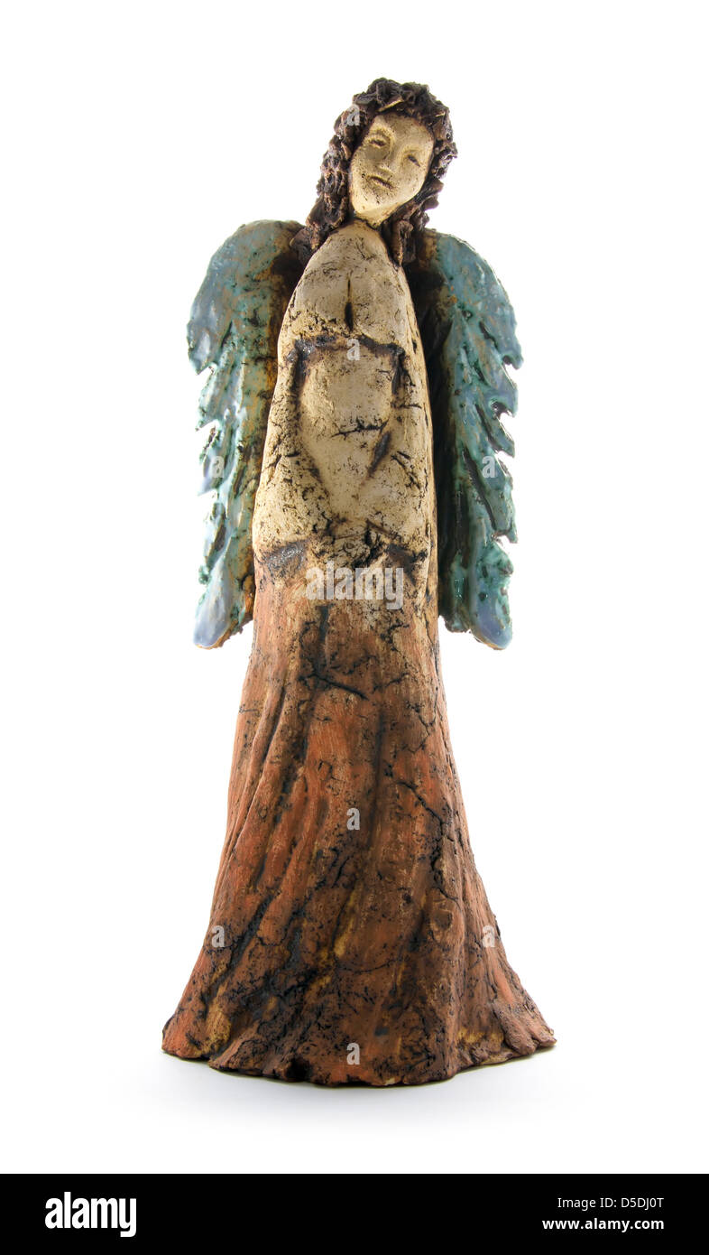 handmade angel figure isolated on white background Stock Photo - Alamy