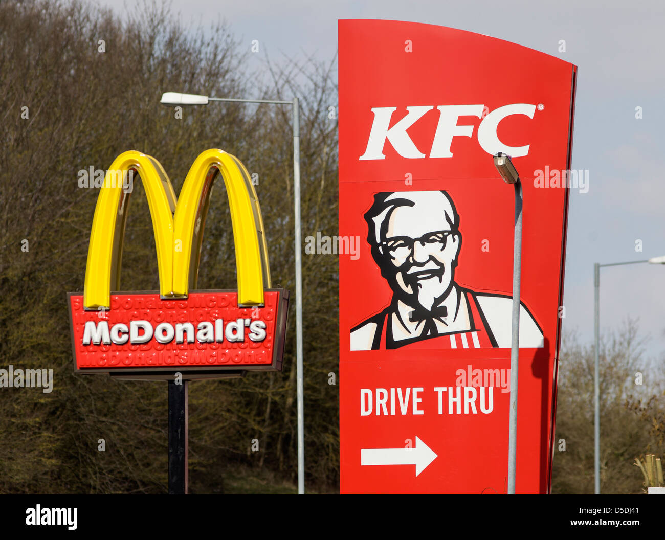 Fast food giants KFC and Macdonalds next to eacj other in the town of ...