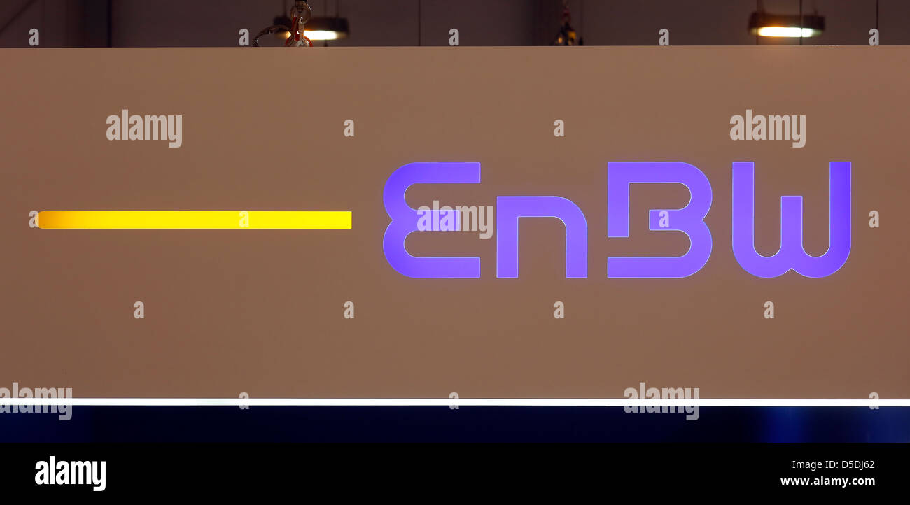 Essen, Germany, the corporate logo of EnBW on the E-world energy ...