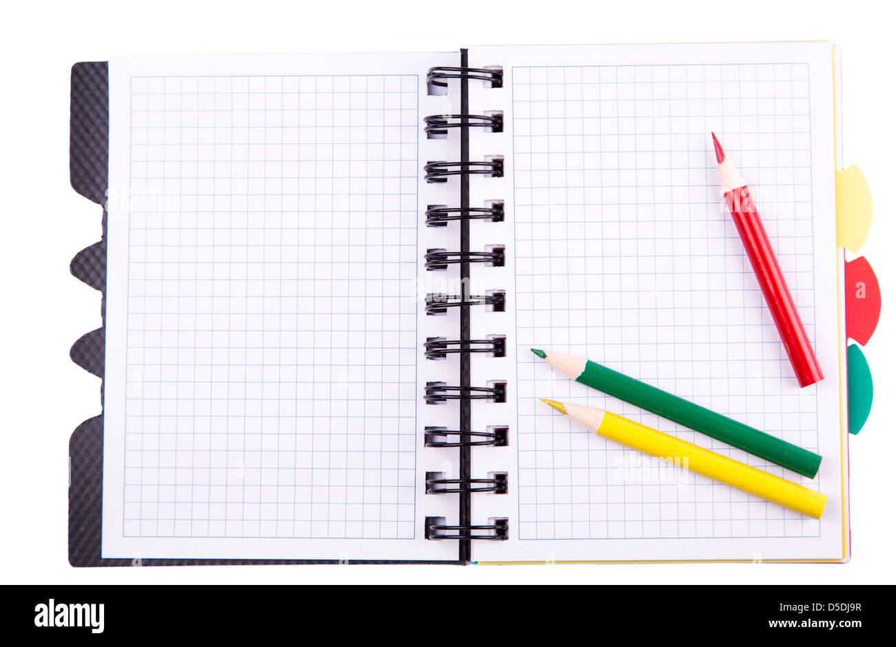 Office notebook isolated on white. Back to school concept. Post it note ...