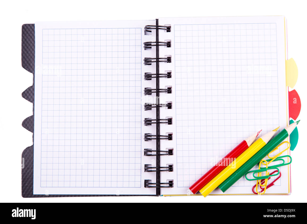 Office notebook isolated on white. Back to school concept. Post it note ...