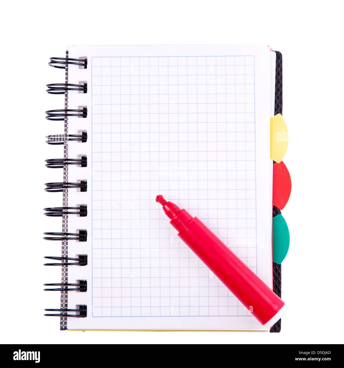 Office notebook isolated on white. Back to school concept. Post it note ...
