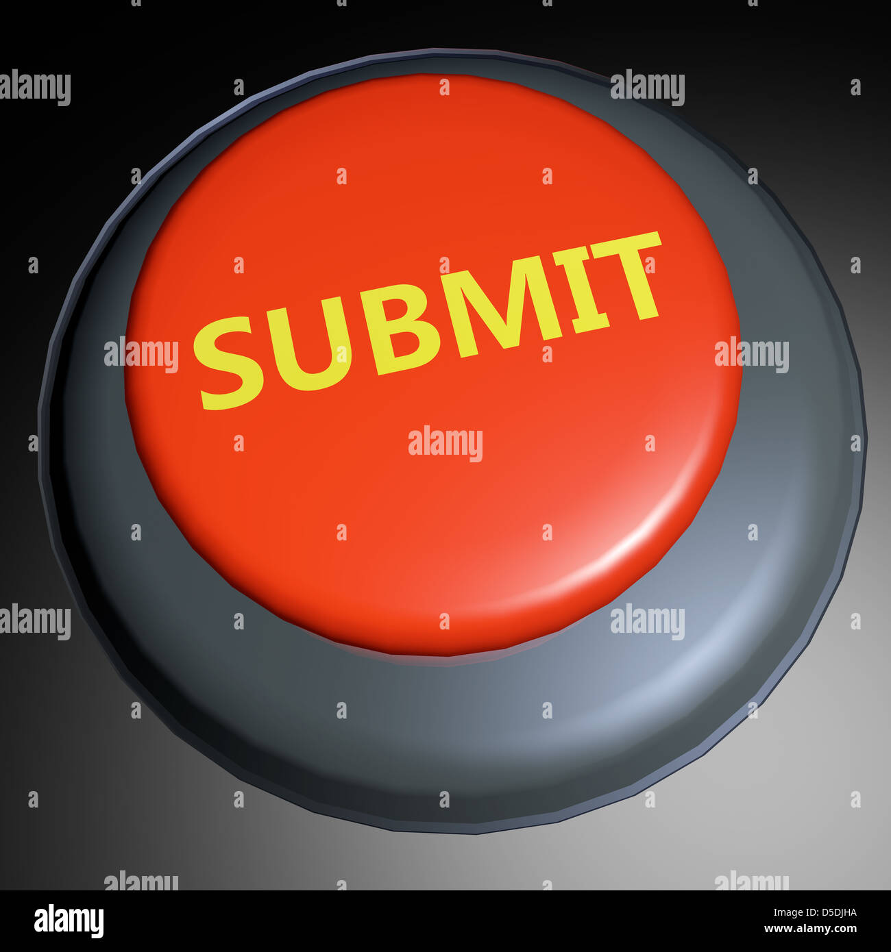 Submit word on 3D rendered button Stock Photo - Alamy