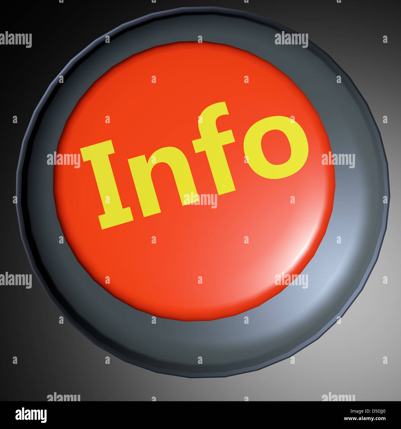 Info word on 3D rendered button Stock Photo - Alamy