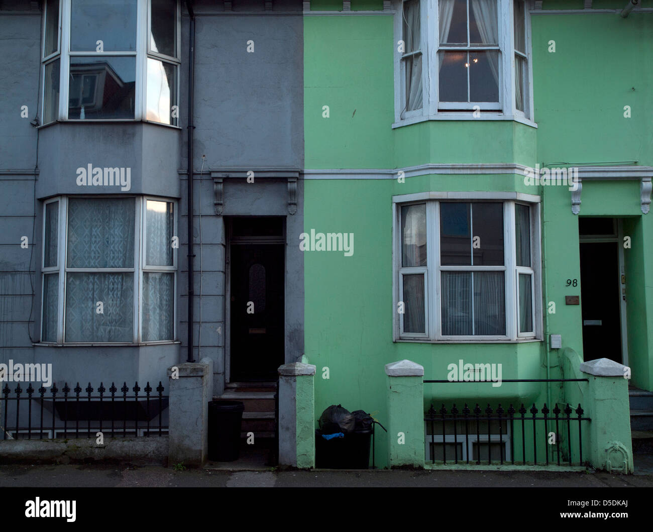 A green house in a Brighton terrace Stock Photo - Alamy