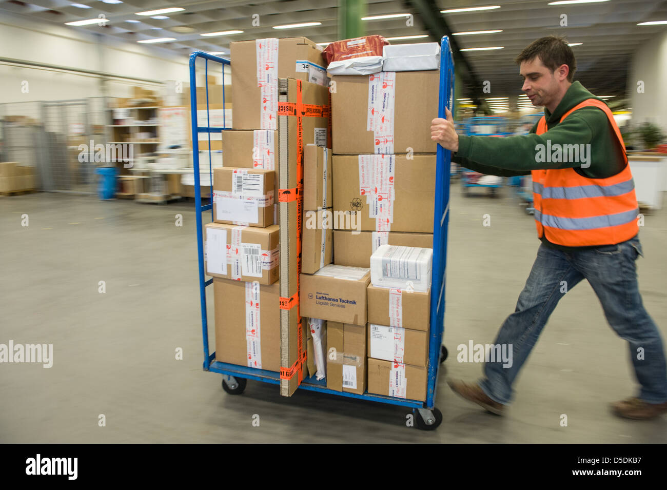 Berlin, Germany, employees at GO Express and Logistics Berlin Stock ...
