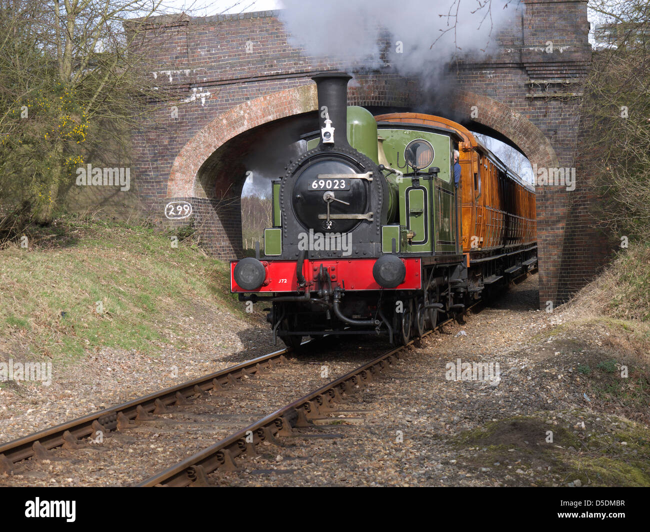 Steam loco 69023 pulling the Quad-arts coaches during the North Norfolk ...