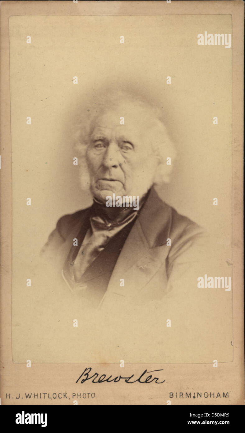 A portrait of David Brewster, a Scottish scientist and optical pioneer ...