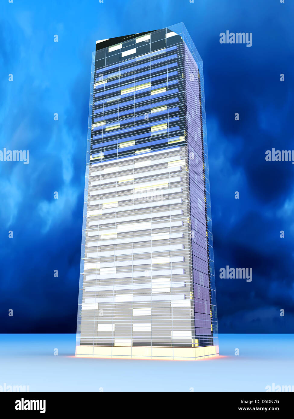 A contemporary skyscraper. 3D rendered Illustration Stock Photo - Alamy