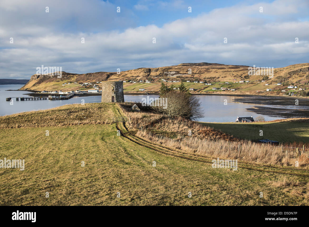 Frasers folly & Uig Bay on the Isle of Skye in Scotland Stock Photo - Alamy