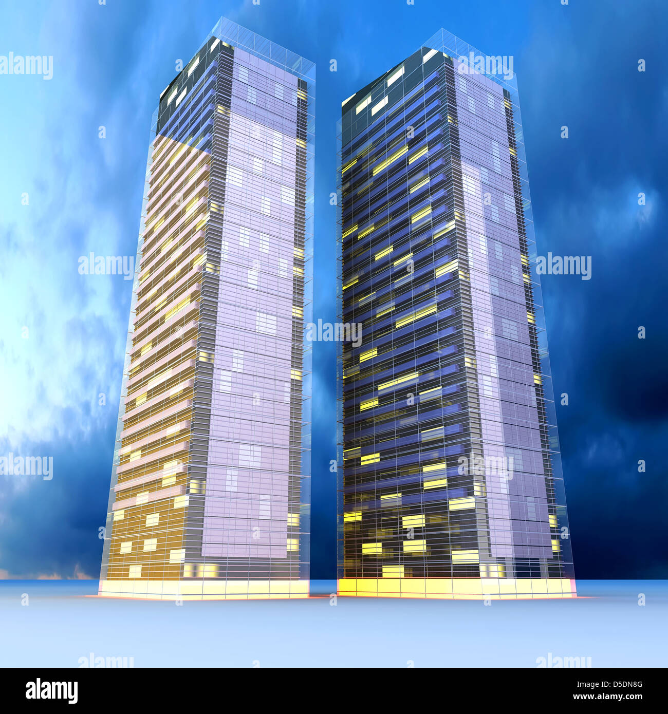 A contemporary skyscraper. 3D rendered Illustration Stock Photo - Alamy