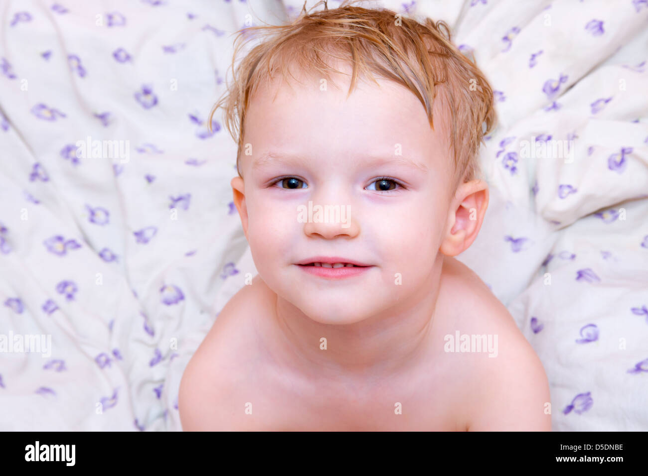 Child washing face bed hi-res stock photography and images - Alamy