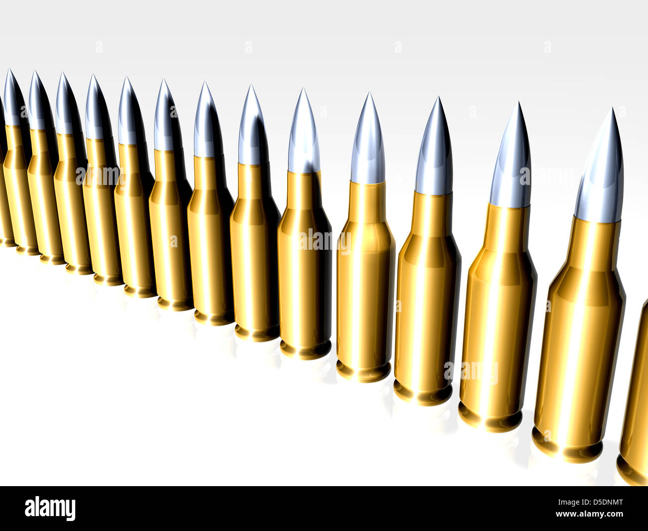 3D rendered bullets. Semi-isolated (with shadow and reflections Stock ...