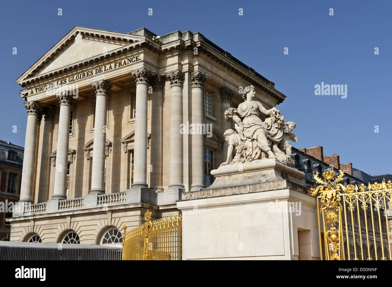 Building with Columns at the Front of the Palace of Versailles, France ...