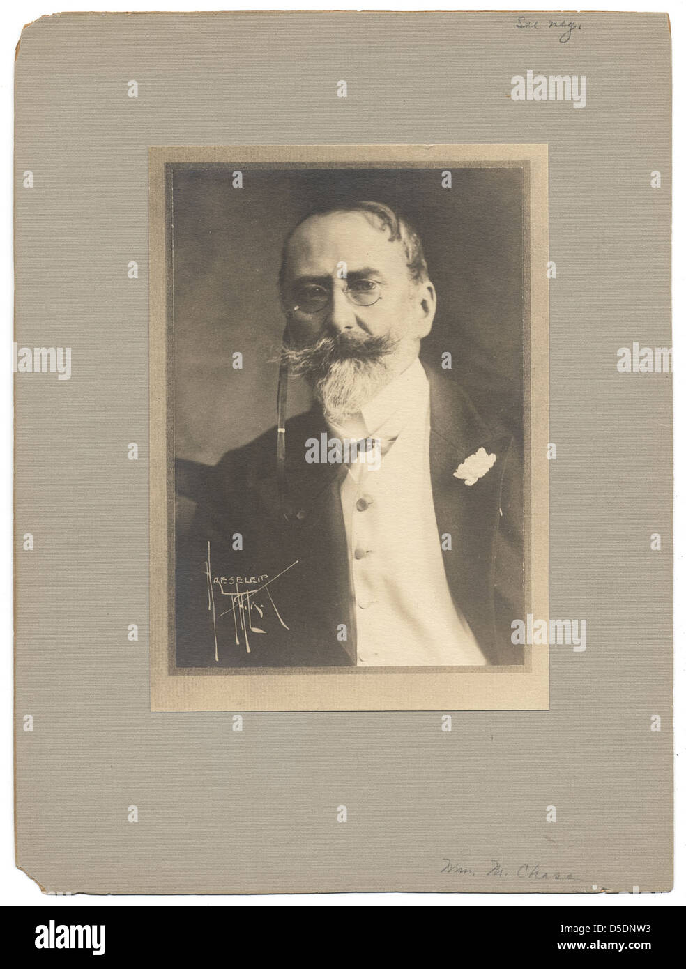 A portrait of William M. Chase, an American artist, captured by ...