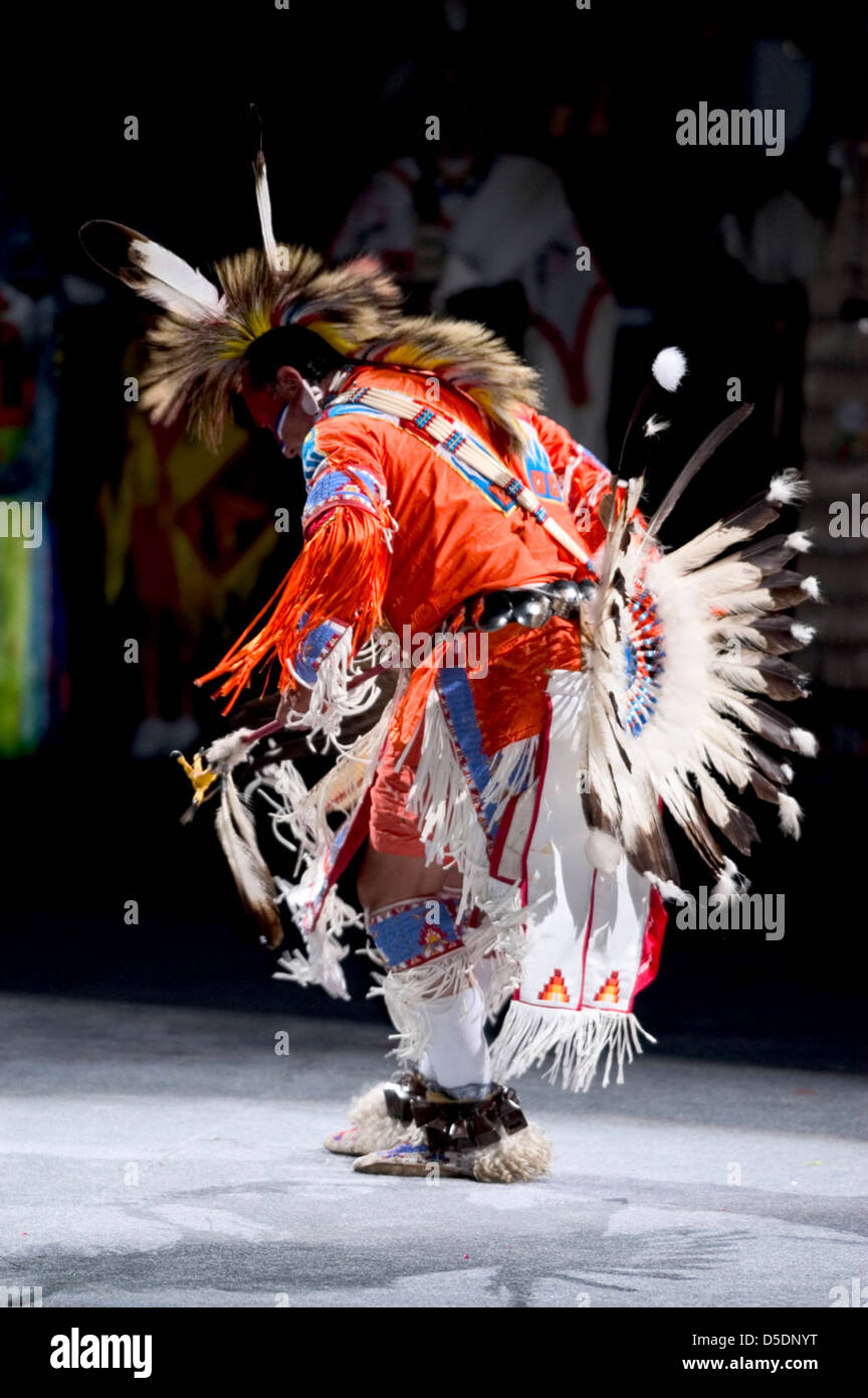 A photograph from the 2005 Powwow, showing a Native American dancer ...