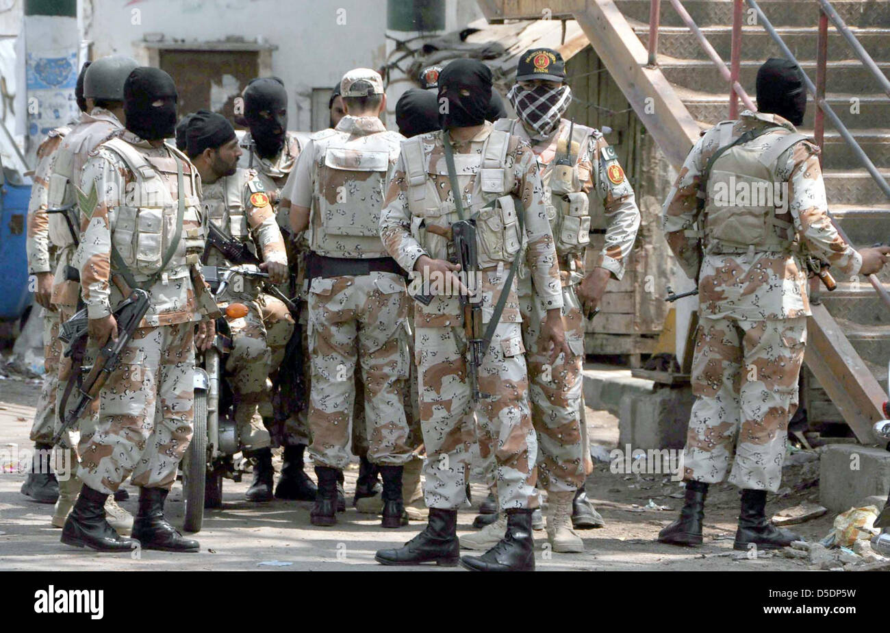 Rangers officials stand alert during targeted search operation against ...