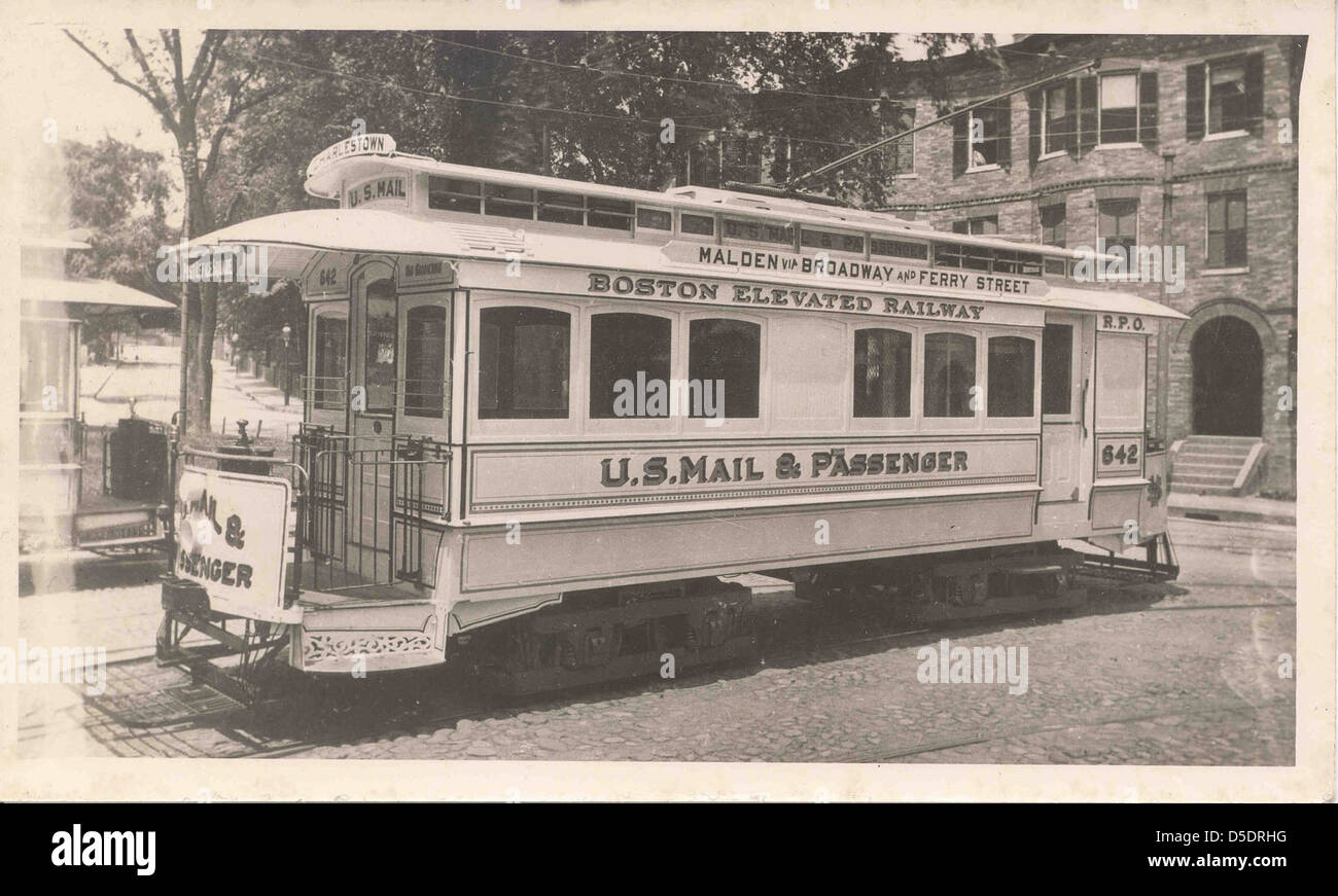 This photo depicts a Mail Streetcar in Boston, Massachusetts, in the ...