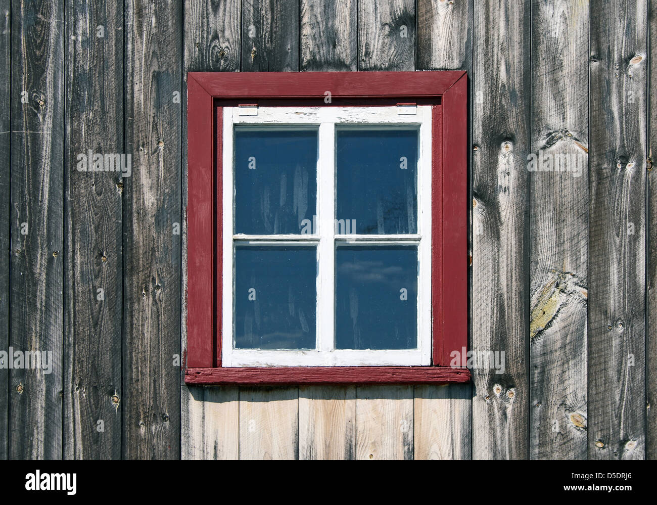 Window an old wooden rustic house in a village Stock Photo - Alamy