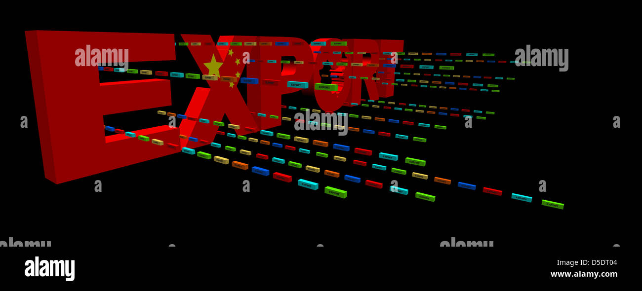 Export text with Chinese flag and containers illustration Stock Photo ...