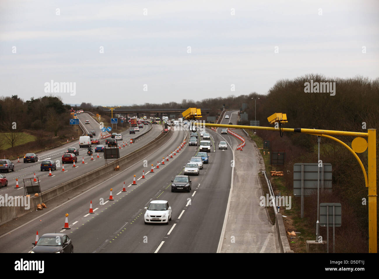 Average speed cameras mounted to catch speeding drivers on the M5 ...