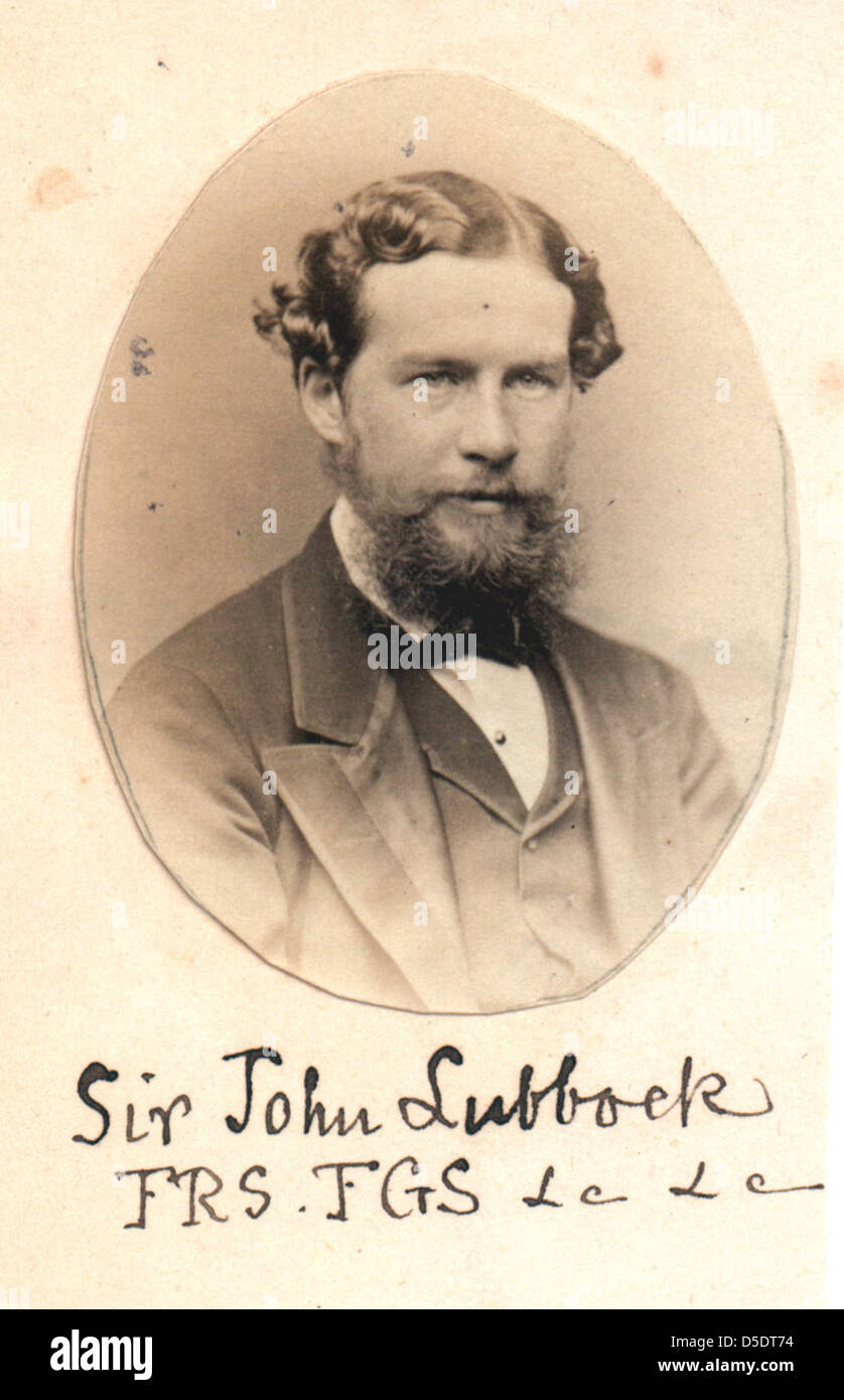 A portrait of John Lubbock, an influential biologist and anthropologist ...