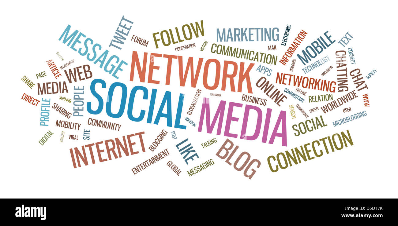 Social media word cloud vector illustration. Isolated on white ...