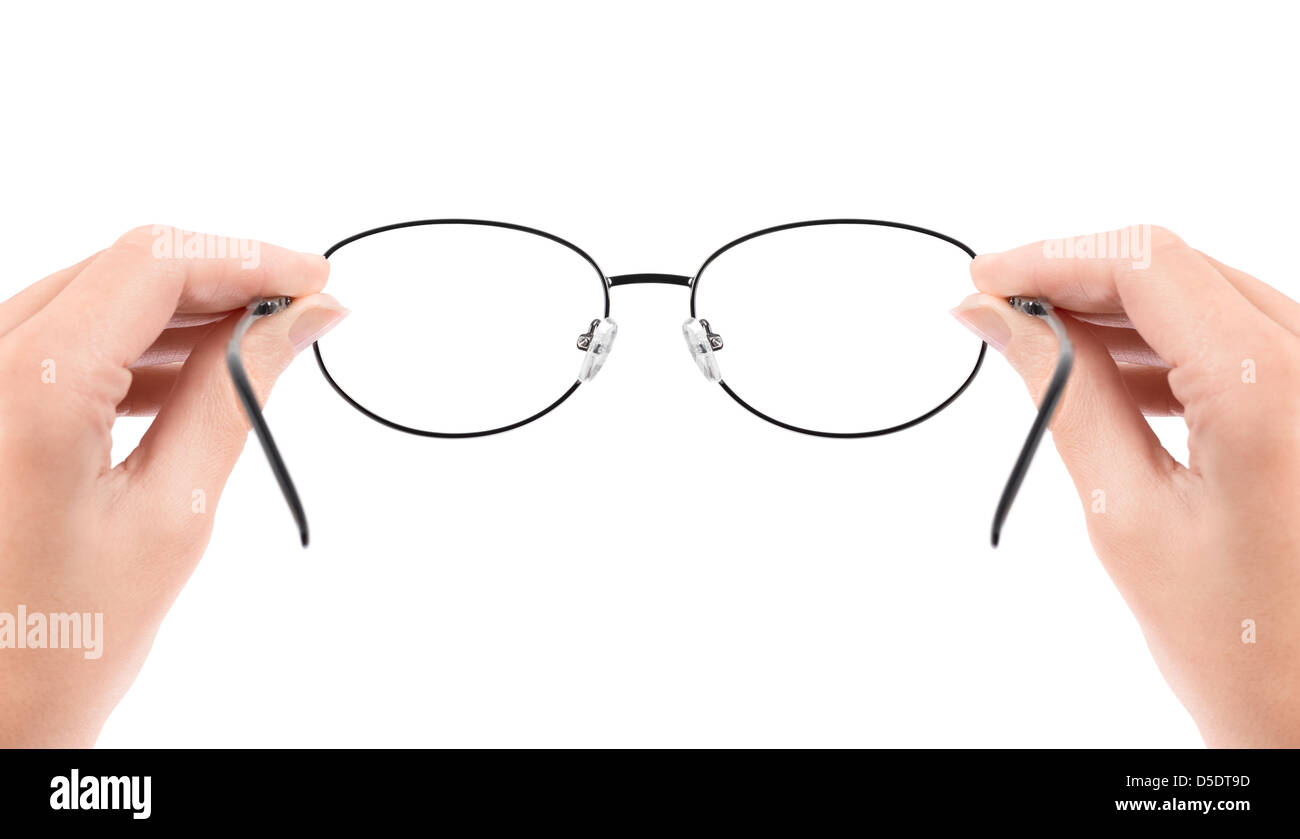 Hand holding eyeglasses hi-res stock photography and images - Alamy