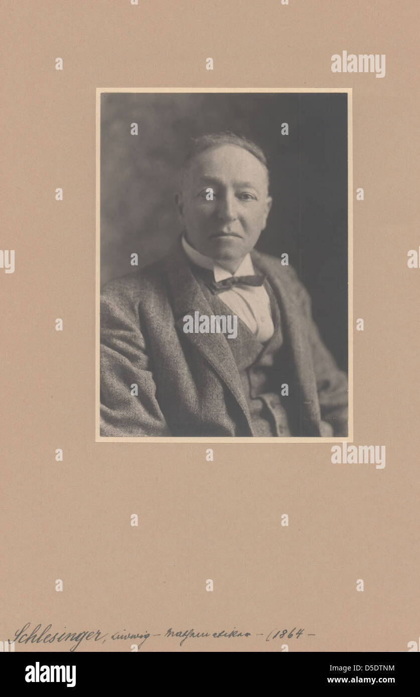 A portrait of Ludwig Schlesinger, a mathematician known for his ...