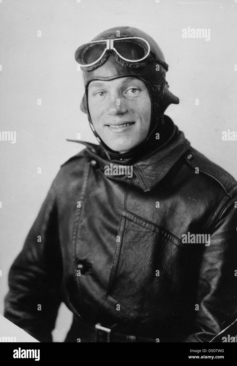 A black and white portrait of Max Miller, an airmail pilot, in 1919 ...