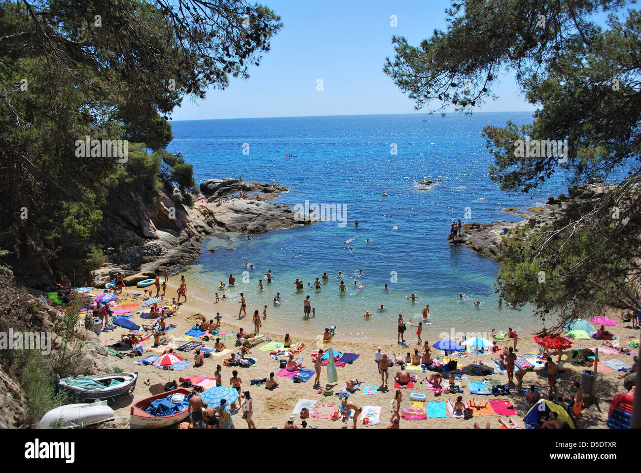 Sa Cova beach one of the best beaches in Girona Stock Photo - Alamy