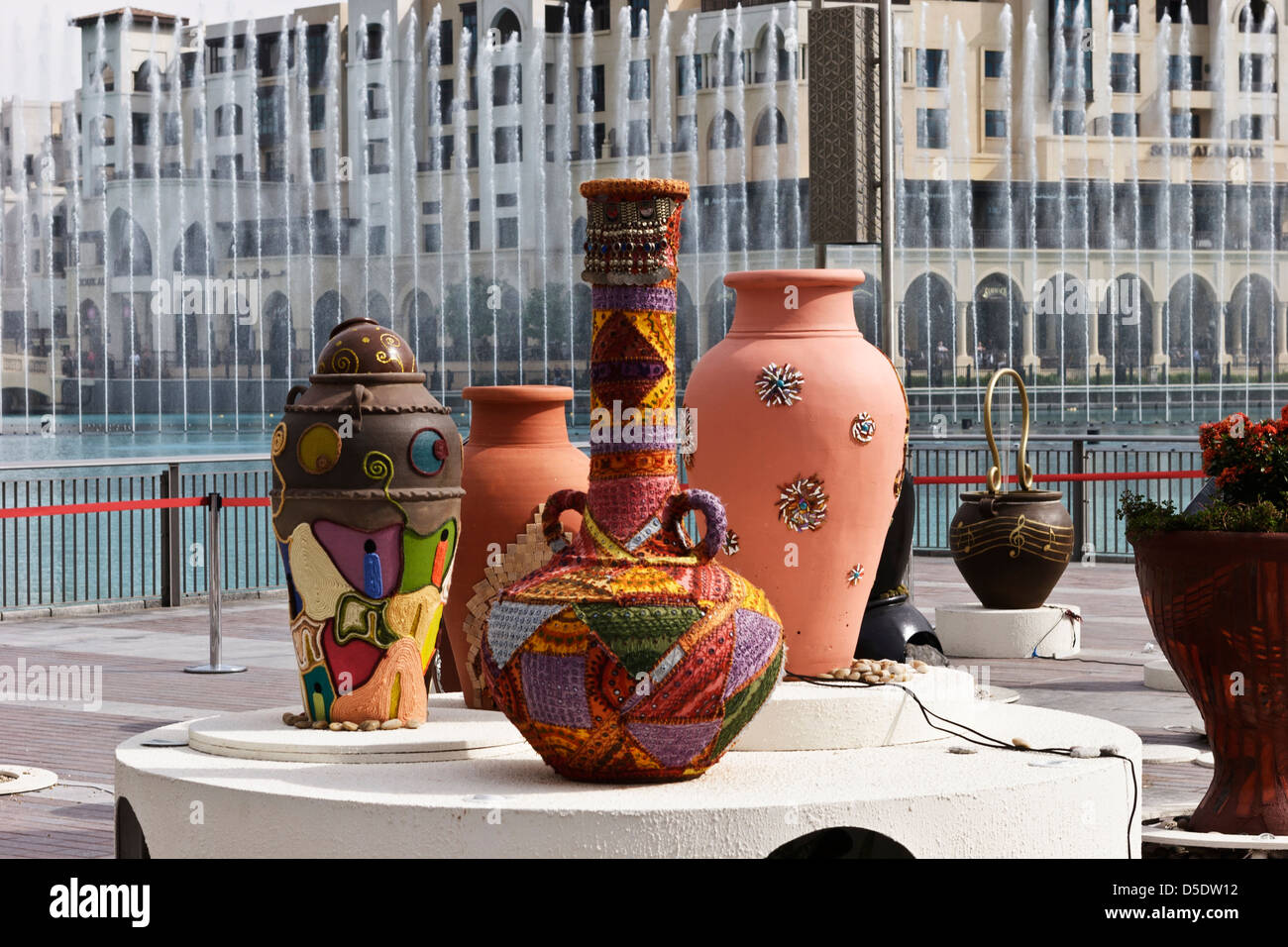 Finesse colourful handmade pottery on display, The Dubai Mall, Dubai ...