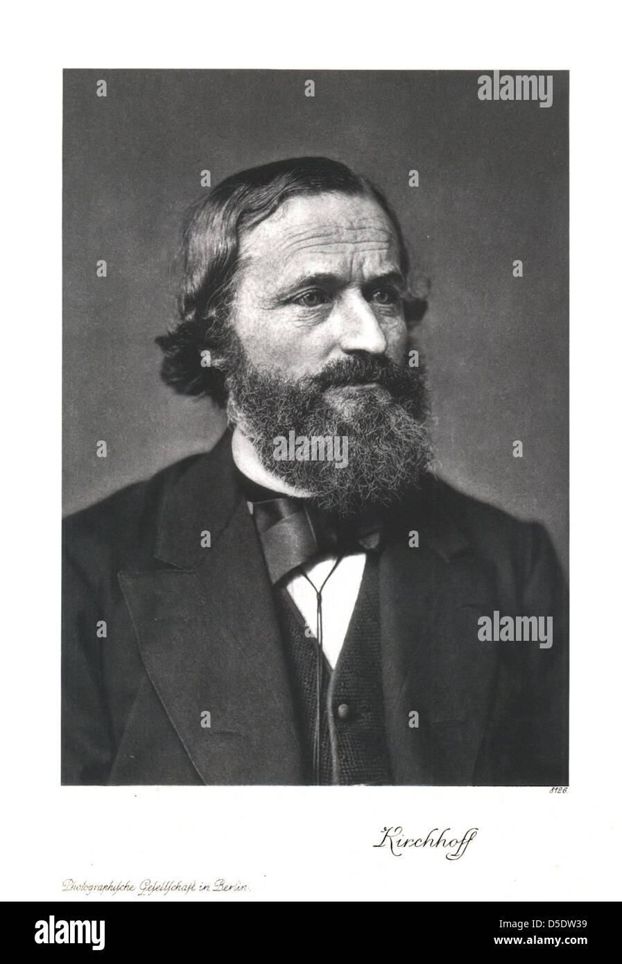 A formal portrait of Gustav Kirchhoff, a 19th-century physicist known ...