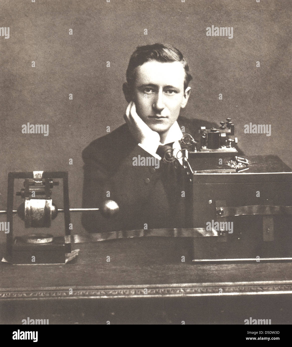 A portrait of Guglielmo Marconi, the renowned Italian inventor and ...