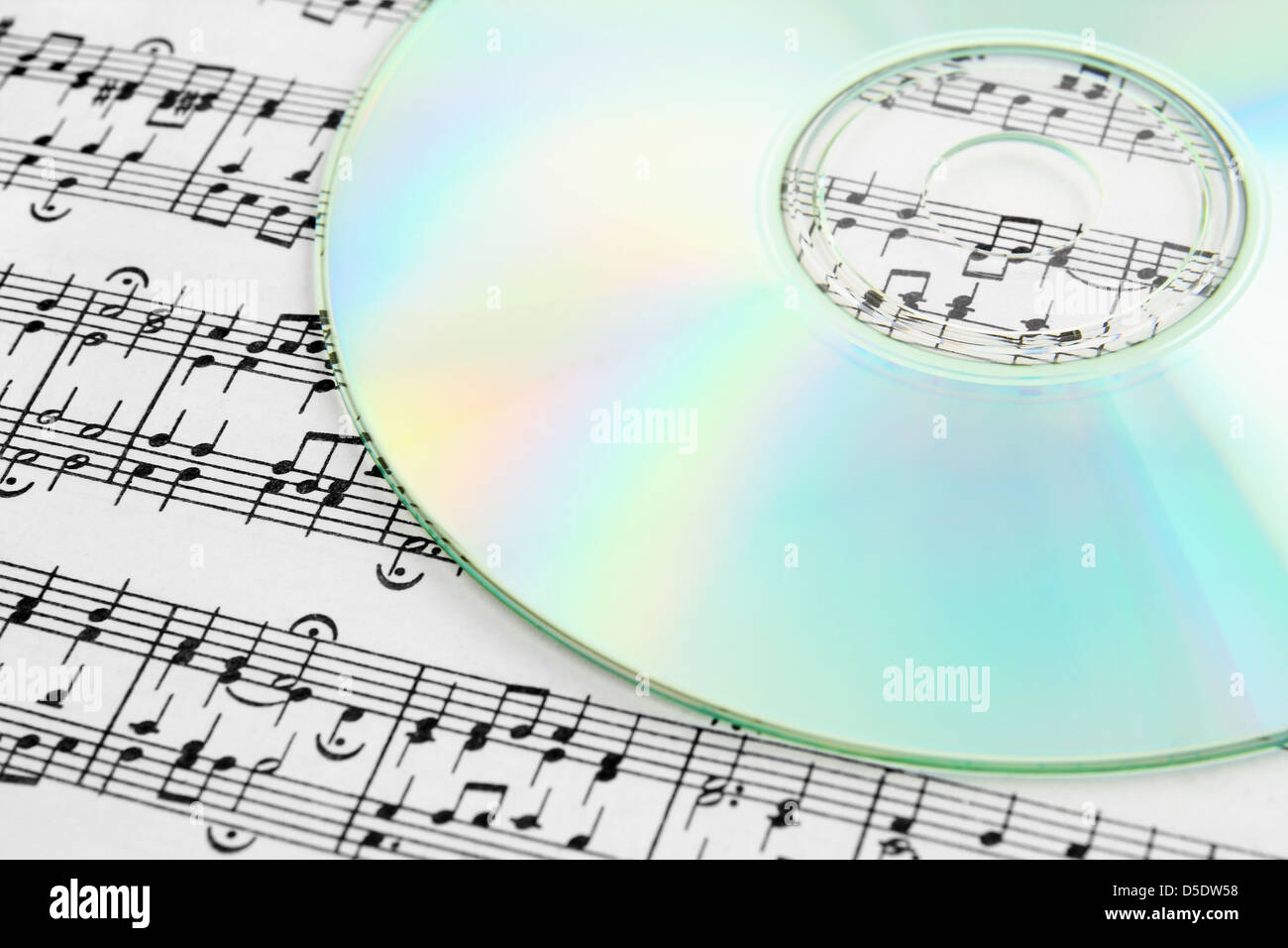 Audio CD and music notes. Digital music concept Stock Photo - Alamy