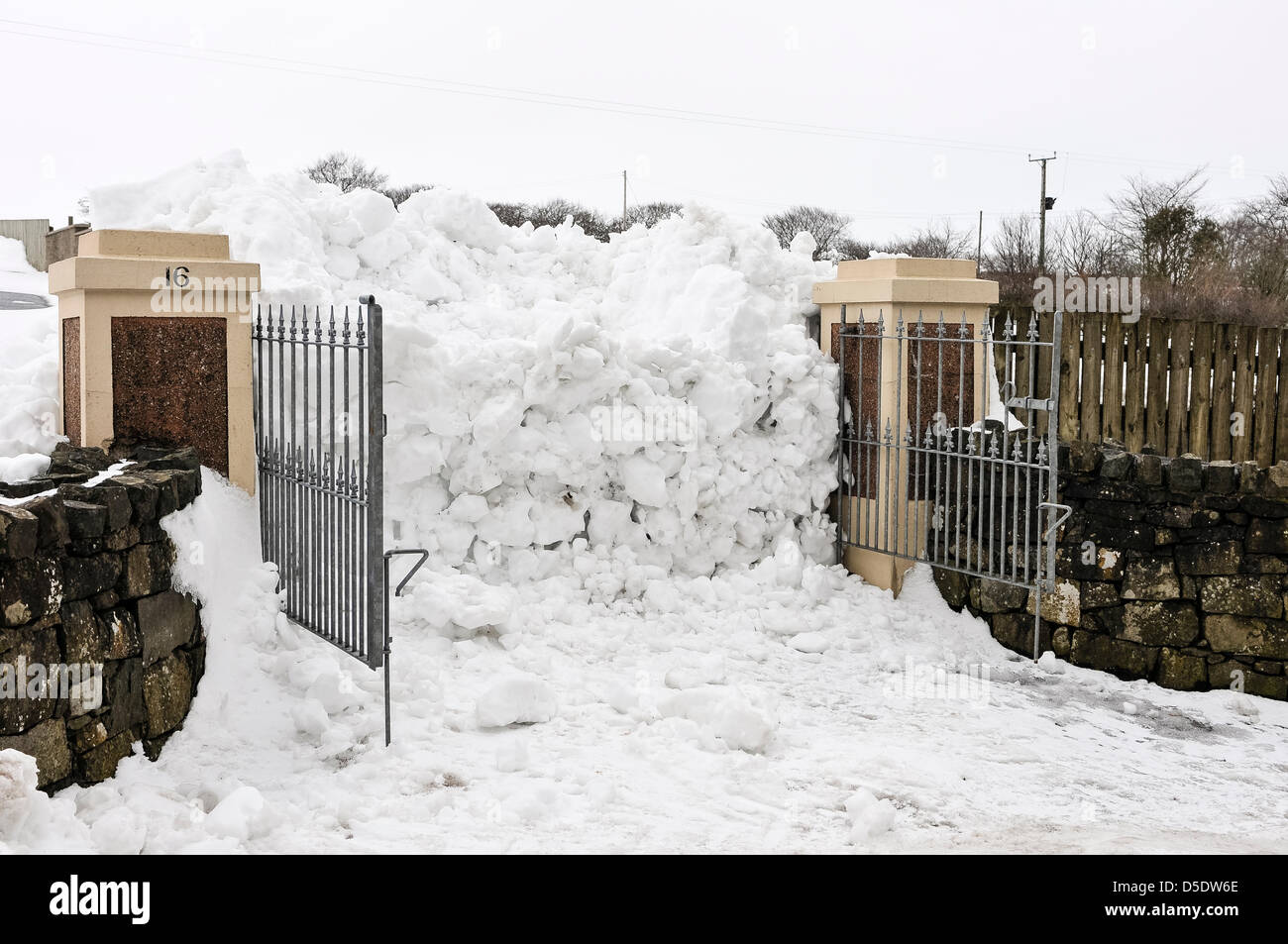 Carrickfergus, Northern Ireland. 29th March, 2013. Deep snow piled up ...