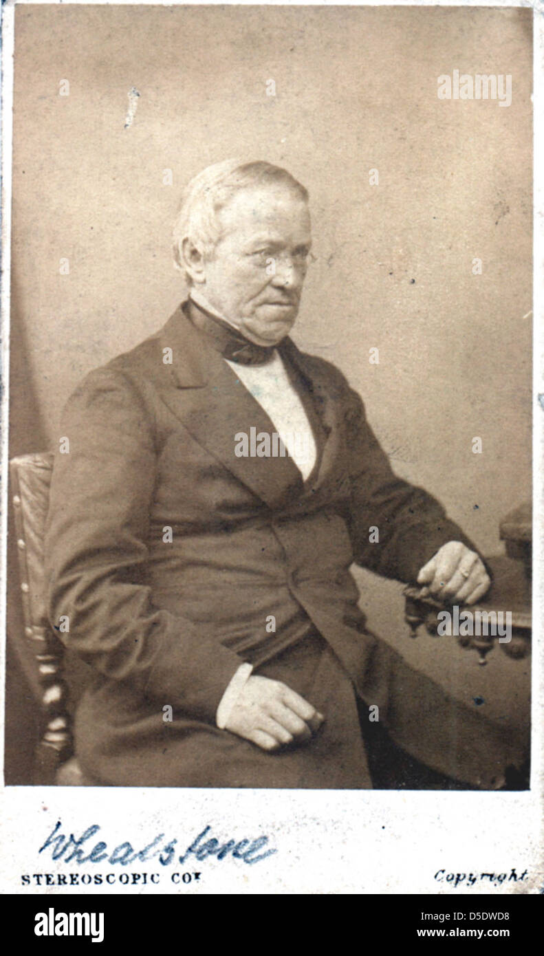 A black-and-white portrait of Charles Wheatstone, a prominent physicist ...