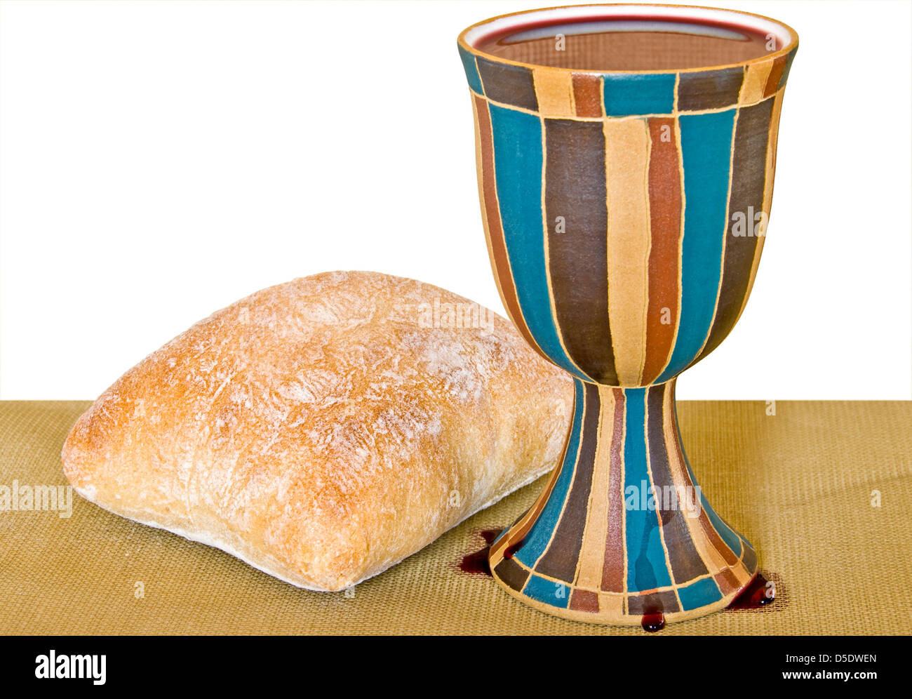 Chalice last supper wine bread hi-res stock photography and images - Alamy