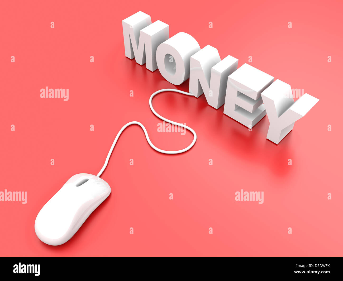 Money online. 3D rendered Illustration Stock Photo - Alamy