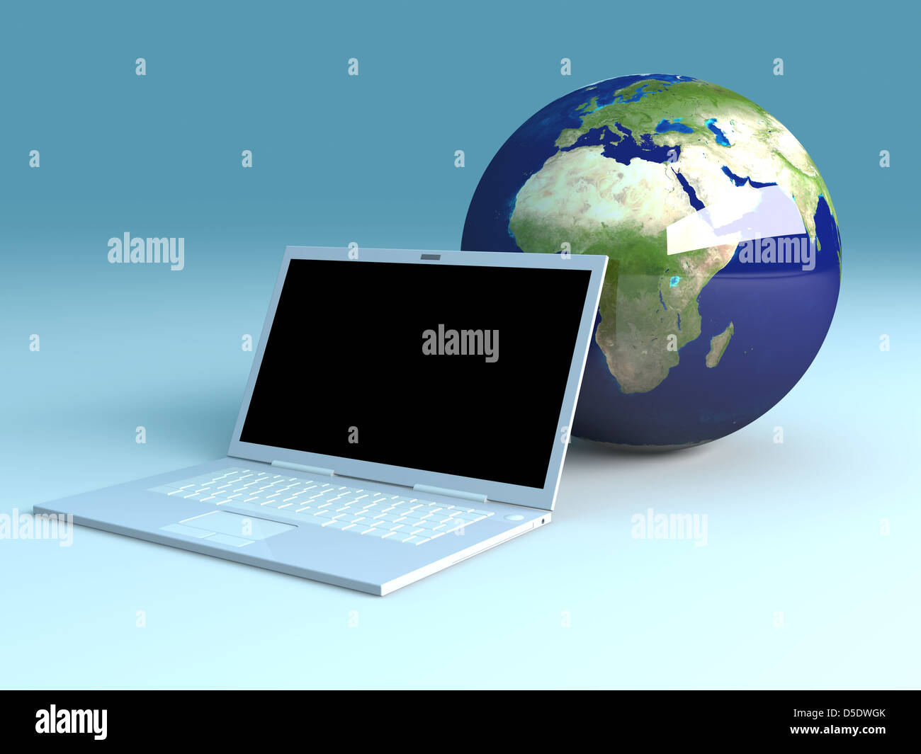 3D rendered Illustration. Worldwide, digital communication technology ...