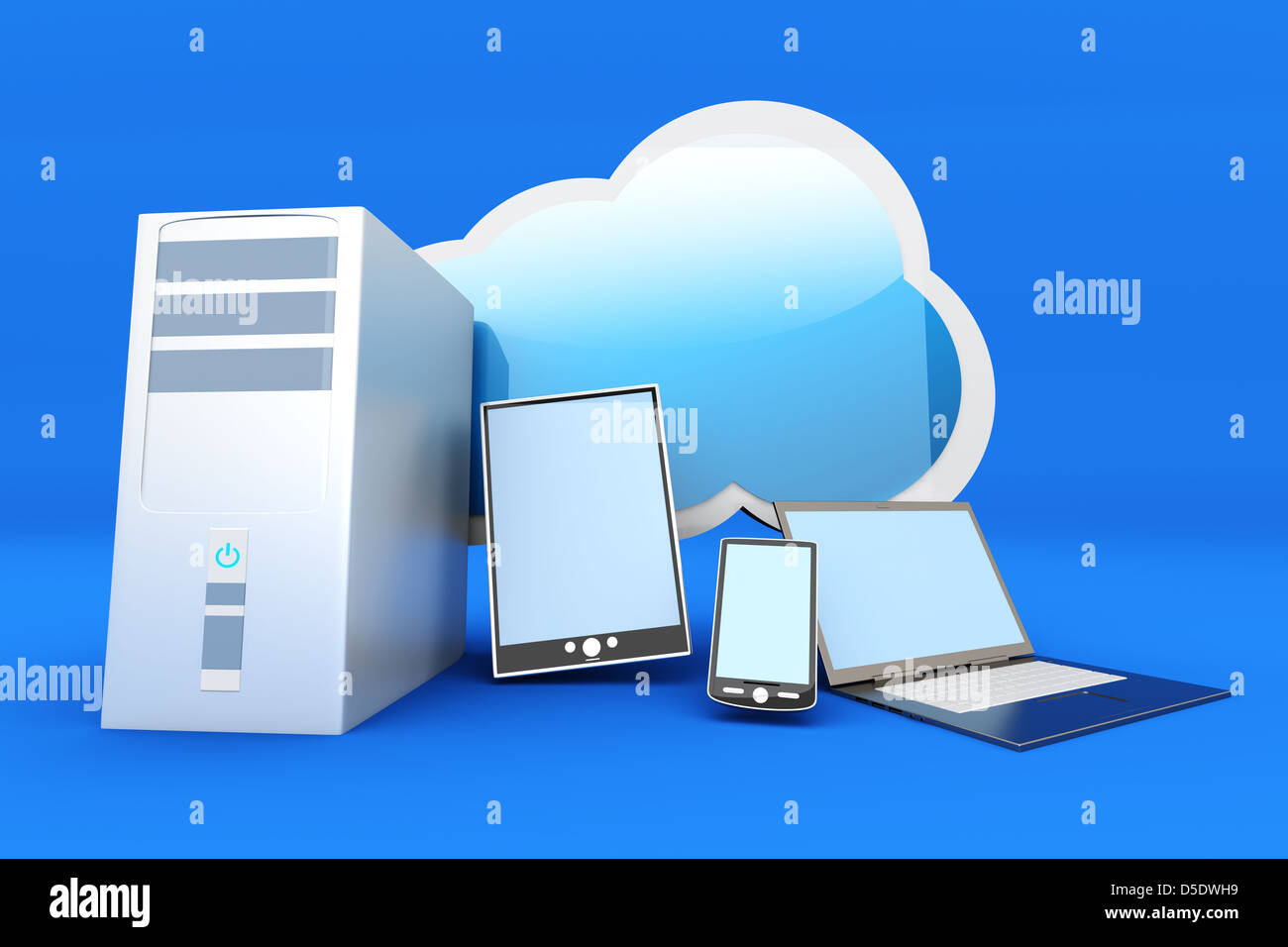 Cloud computing. 3D rendered illustration Stock Photo - Alamy