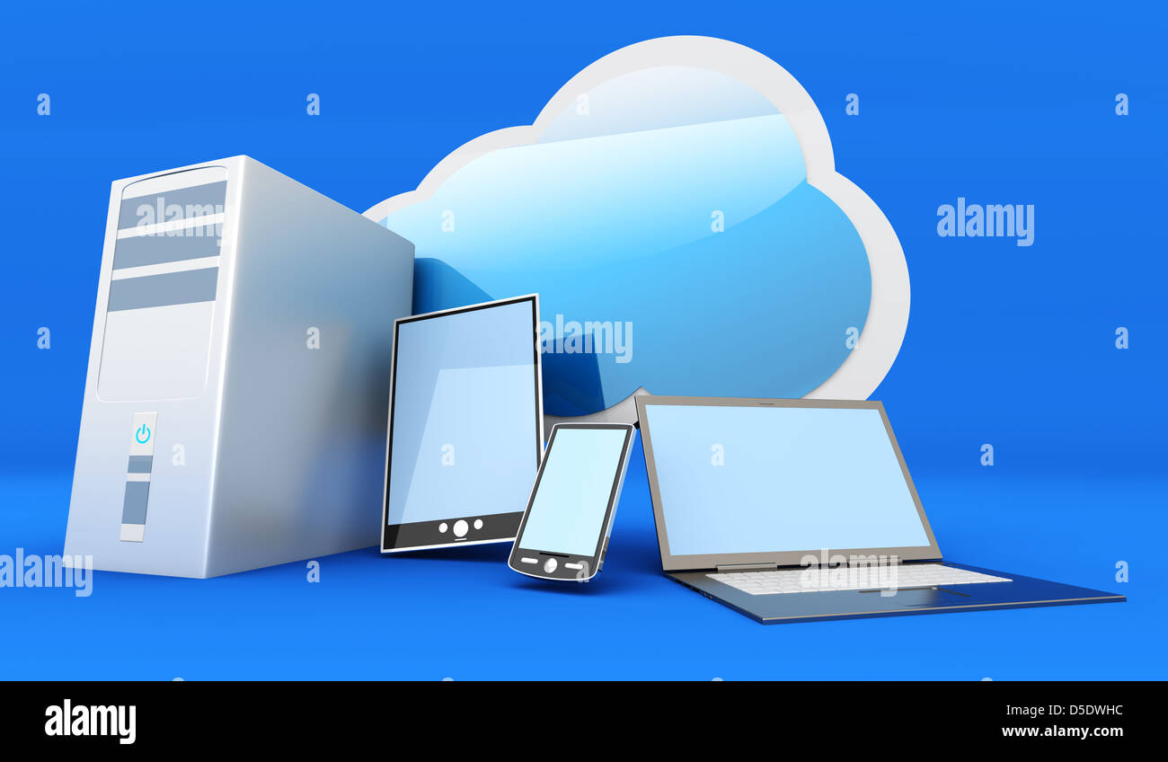 Cloud computing. 3D rendered illustration Stock Photo - Alamy
