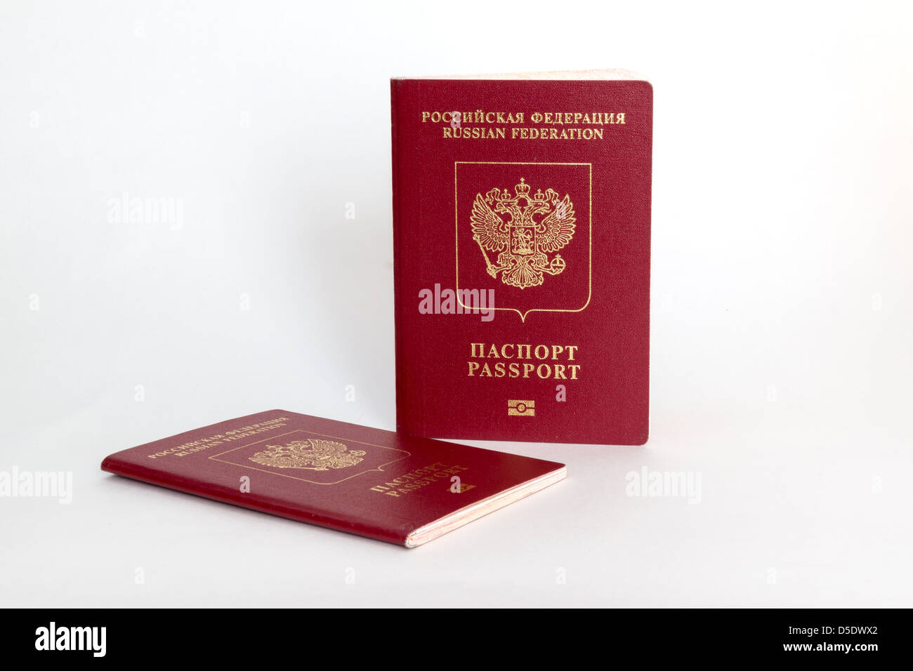 Two russian passports on white background Stock Photo - Alamy