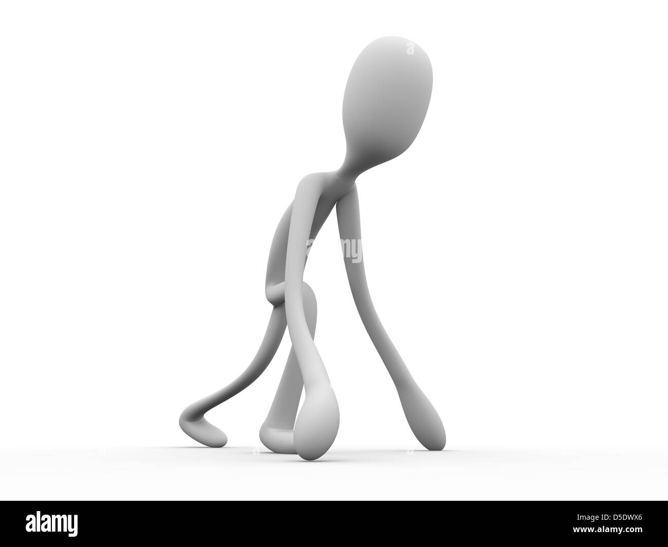 A cartoon runner in starting position. 3d rendered illustration ...