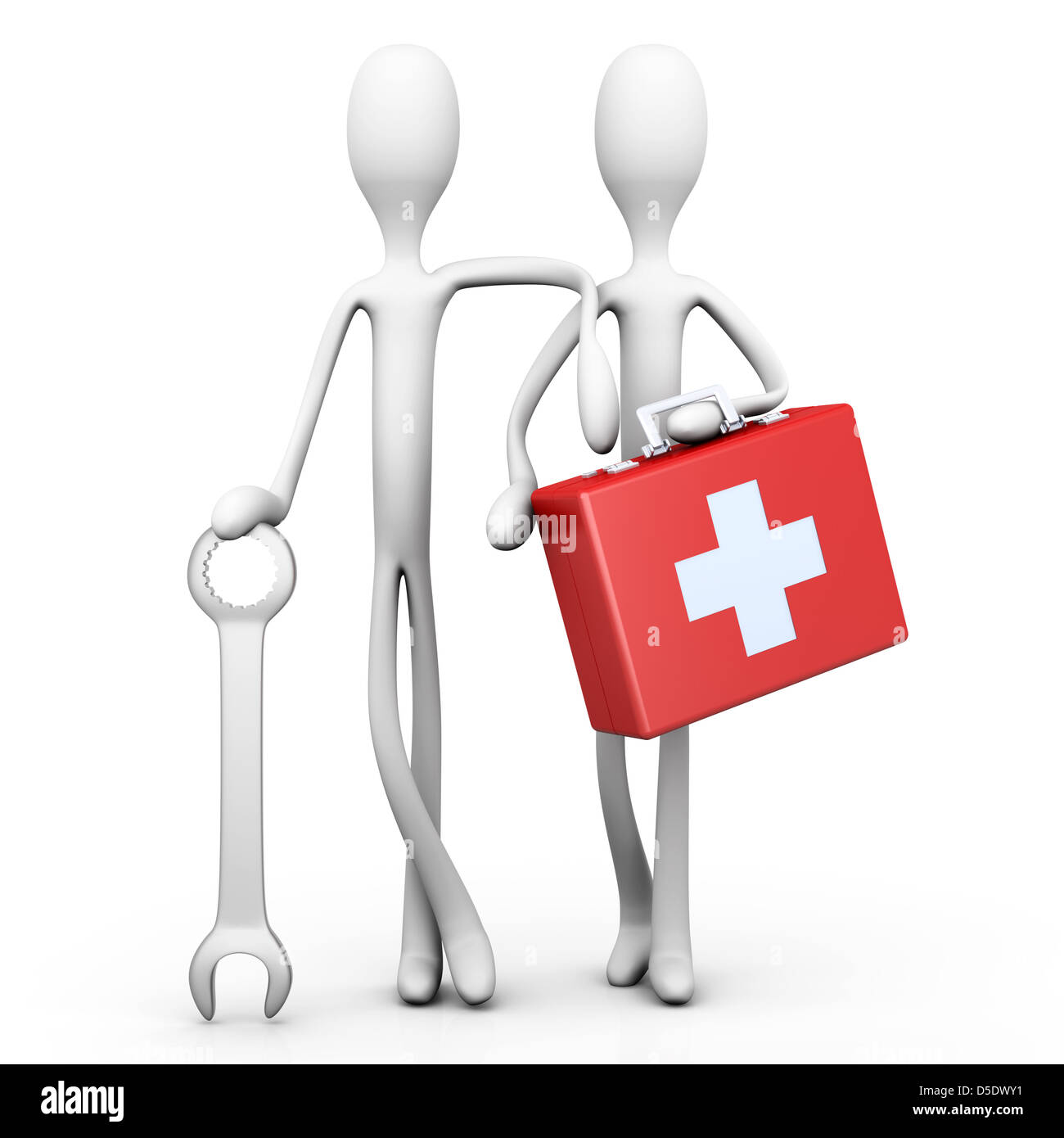 Cartoon Figures as a support team. 3D rendered Illustration Stock Photo ...