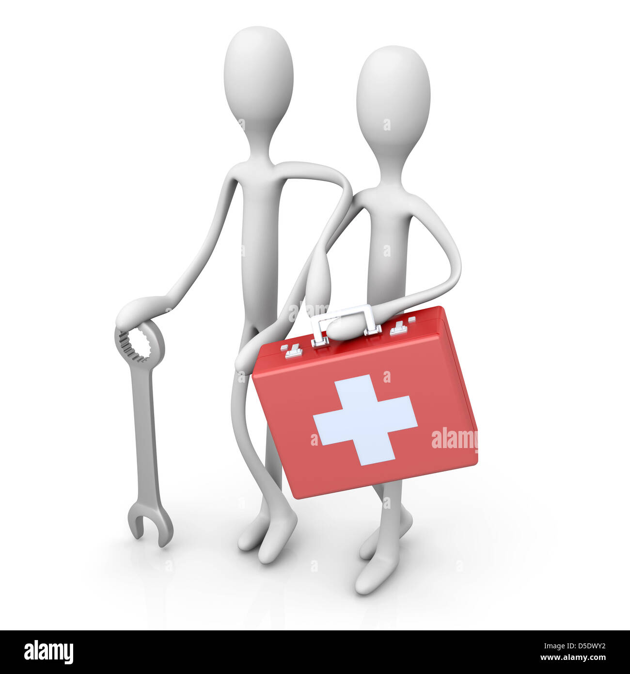 Cartoon Figures as a support team. 3D rendered Illustration Stock Photo ...