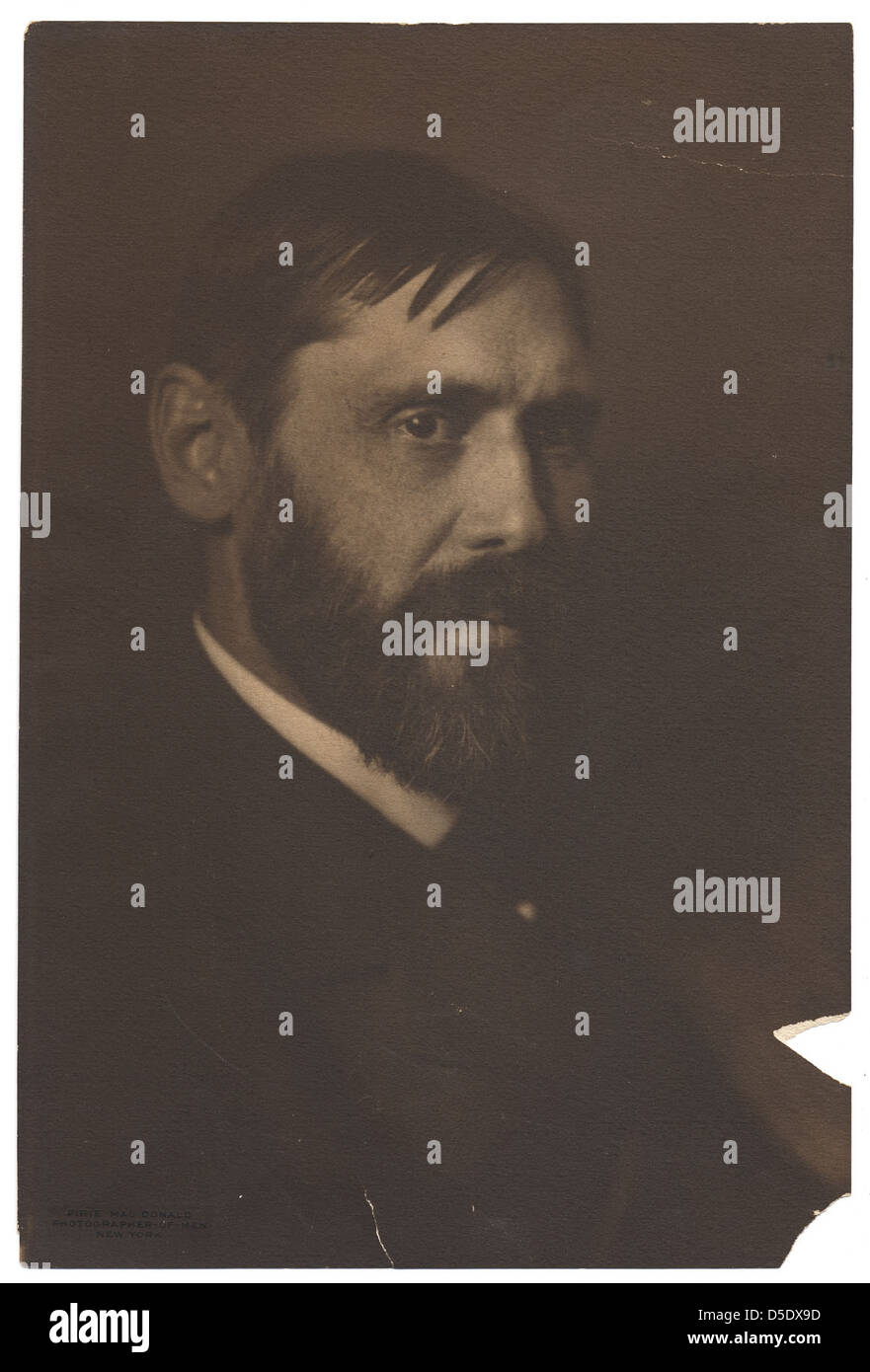 A black and white photograph of artist Kenyon Cox, a prominent 18th ...