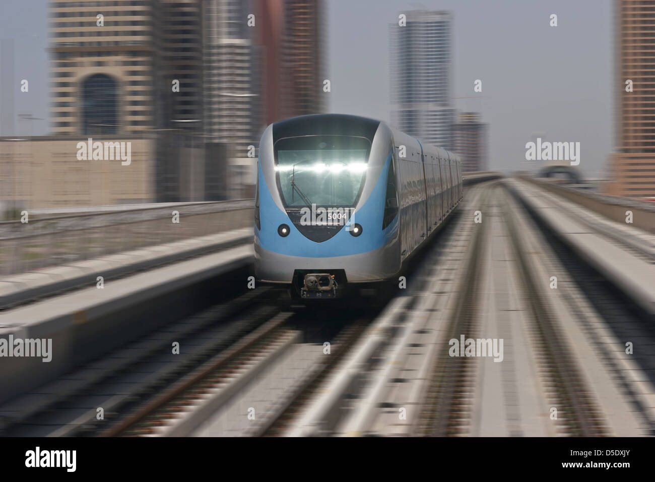 Futuristic train in Dubai, United Arab Emirates Stock Photo - Alamy