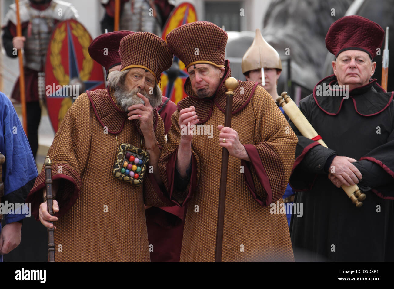 The Pharisees plot against Jesus Stock Photo - Alamy